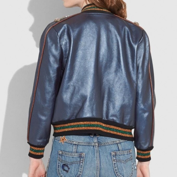 Coach | Jackets & Coats | Nwt Coach Shrunken Leather Varsity Jacket In ...